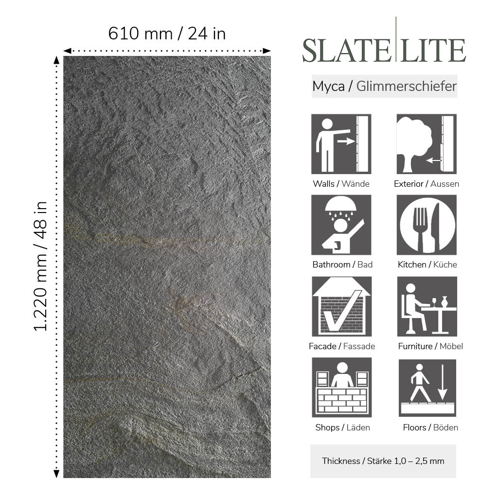 Mosaic Tile USA: Slate-Lite Galaxy Black Stone Veneer