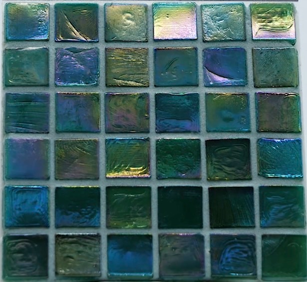 Sicis Iridium Fern 4 Glass Tile | Glass Mosaic Tiles for Pools & Interiors